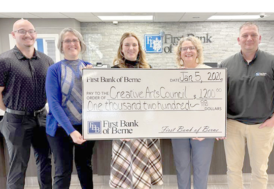 First Bank of Berne makes donation to the Creative Arts Council of ...
